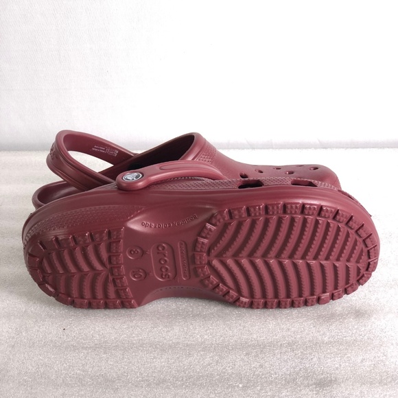 CROCS | Shoes | Crocs Classic Roomy Fit Clogs Maroon Burgandy | Poshmark